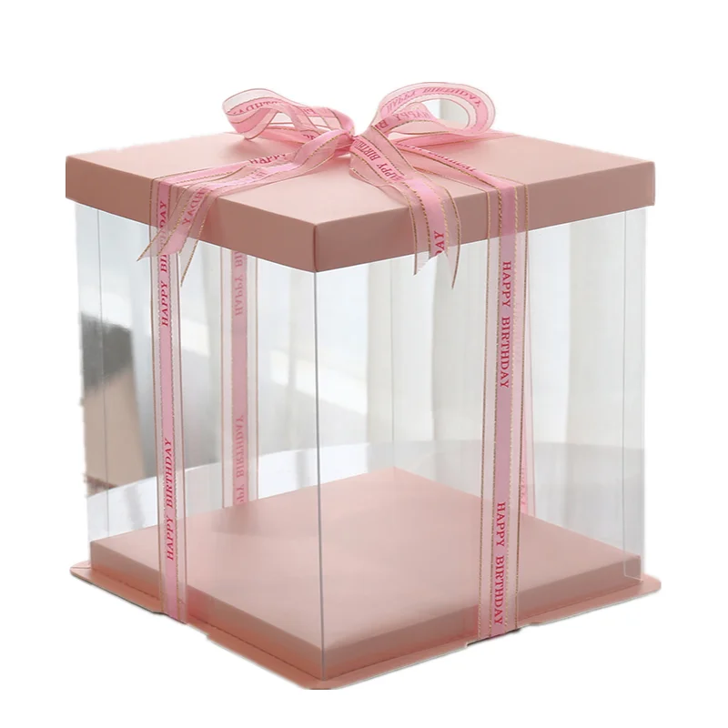 Wholesale Tall Transparent Plastic Cake Packaging Boxes