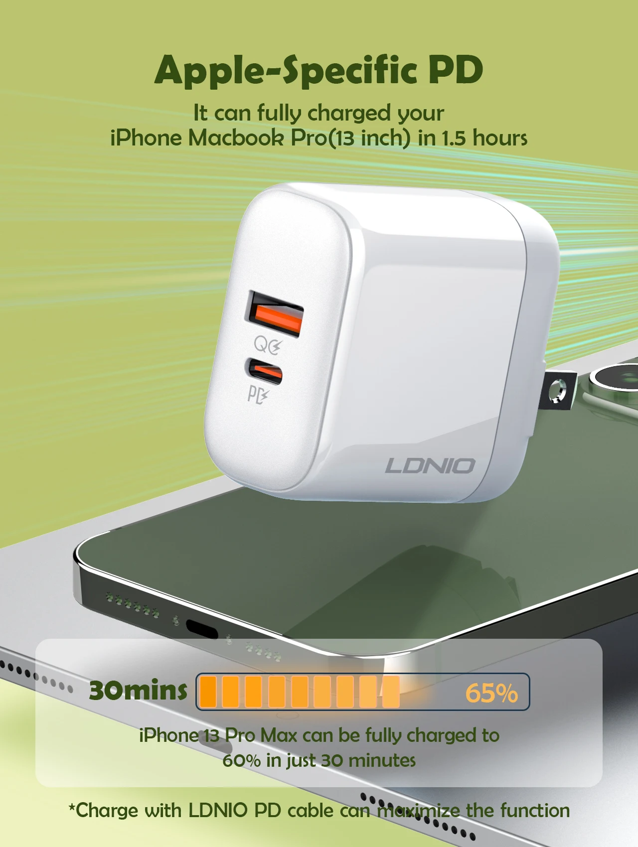 LDNIO A2526C 45W Super Travel Charger - Fast & Safe Charging