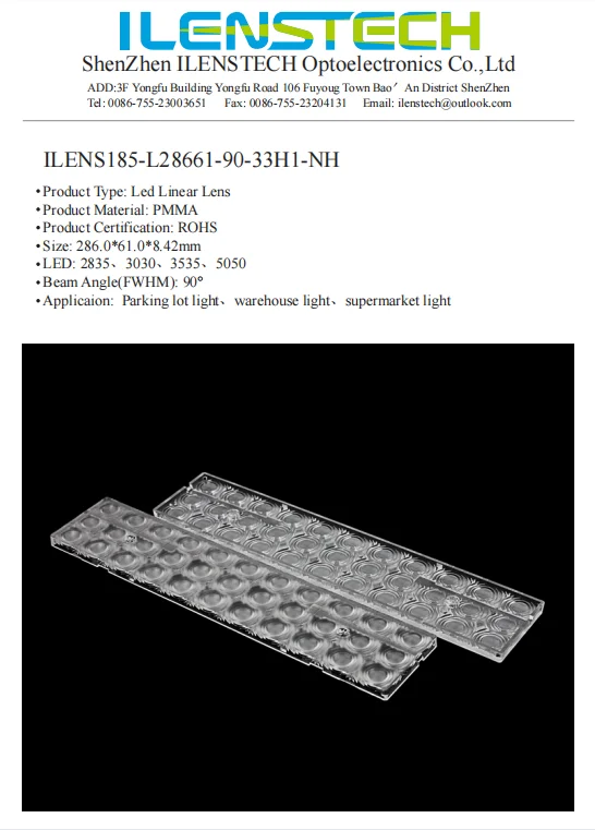 Ilenstech 90 Degree 3x11 33 Optics Led Lens Array Linear Module Lens ...