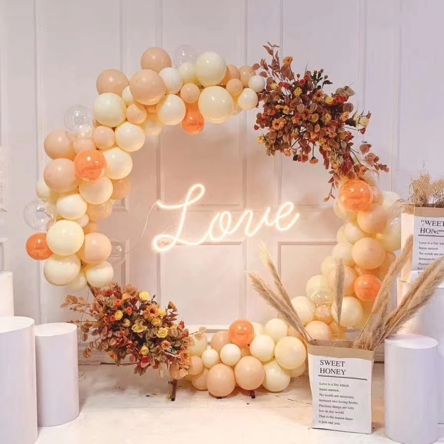 Customizable Golden Garden Wedding Balloon Arch Hoop Stand - Oem