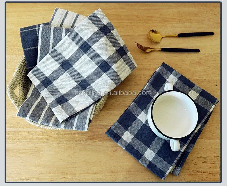 Cotton Check Basic Cloth Table Napkin for Everyday Place Settings ...