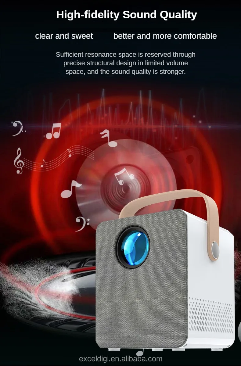 Excel Digital Cy303 4k 3d Android Smart Wifi Pico Mini Pocket Portable Led Dlp Projector Home ...