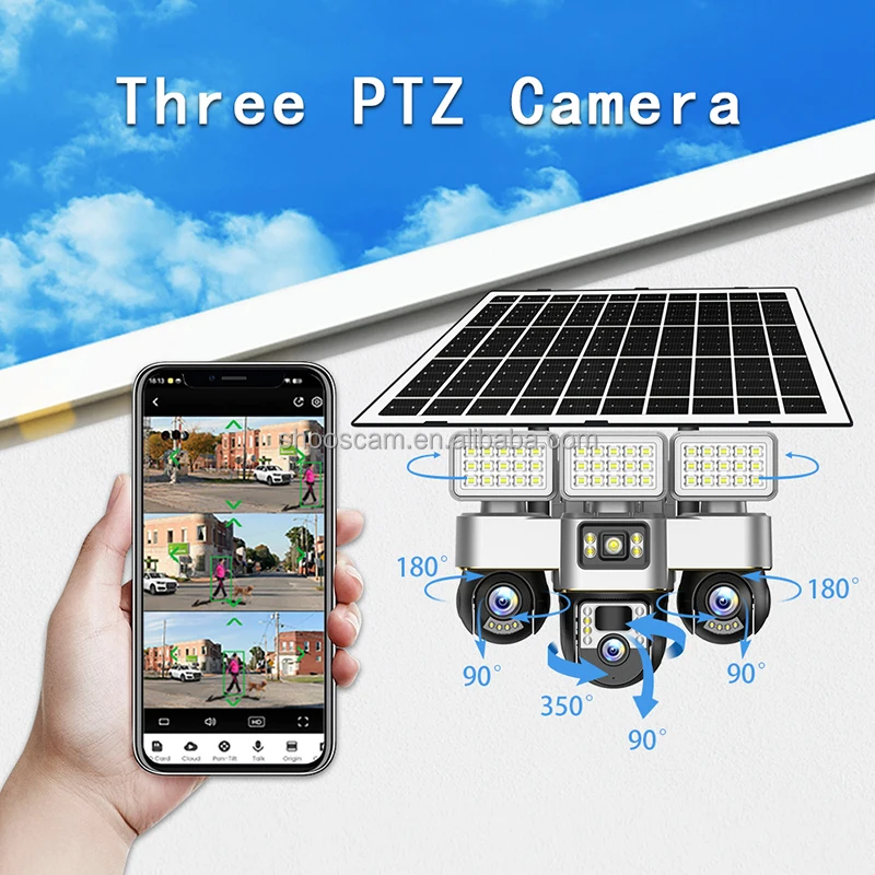 Outdoor 12MP 4G Solar Camera - Triple Lenses & Night Vision