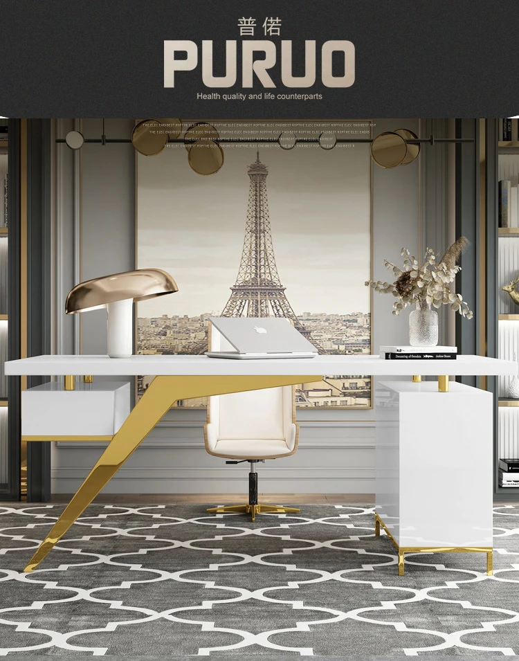 PURUO New Arrival Wooden Office Desk Computer Table Computer Deak ...