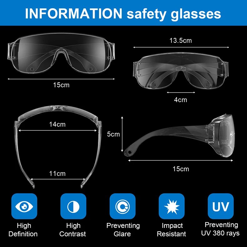 UV400 Safety Glasses - ANSI Z87.1/EN166 Certified Protection