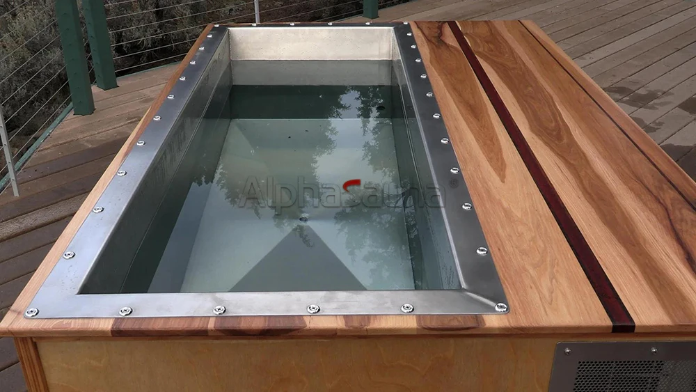 Alphasauna Wooden Outdoor Cold Plunge Tub Set And System Indoor ...