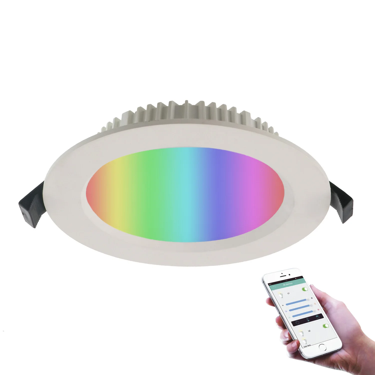 Wireless Control Rgb And Cct Recessed Dimmable Smart Led Downlight Tuya ...