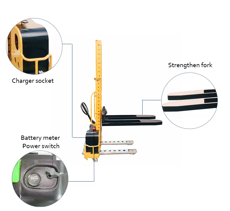 Weliftrich 48v Full Electric Self Loading Portable Forklift Electric ...