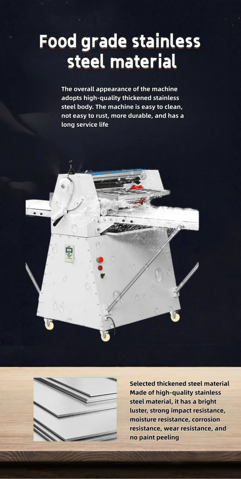 1 ~ 50mm Electric Dough Sheeter Machine Roll-Up Type Flatbread Dough ...