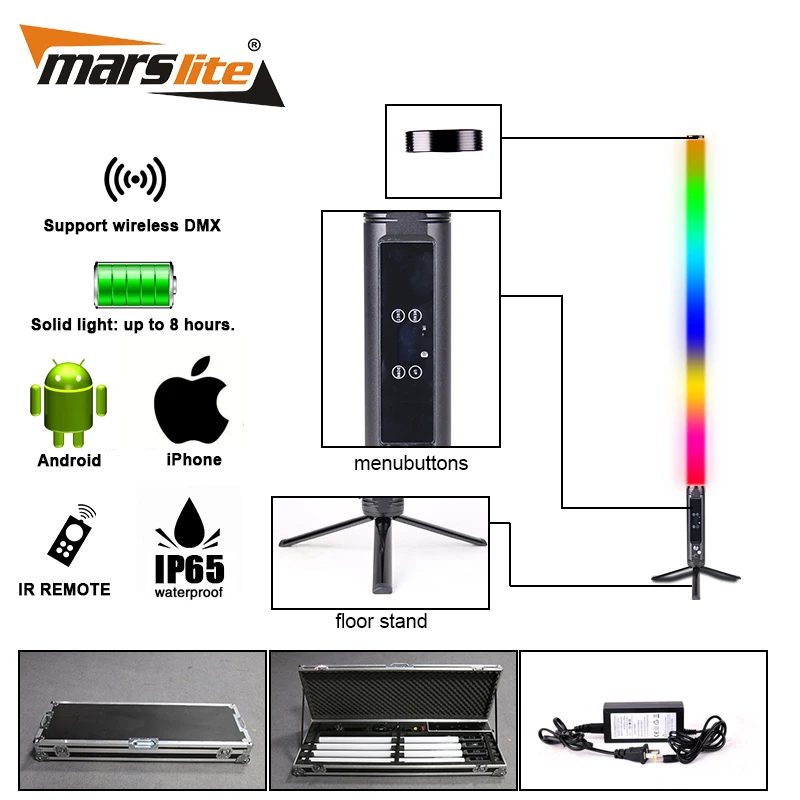Portable Marslite Ip65 Titan Wireless Battery 360 Pixel Tube Barra ...
