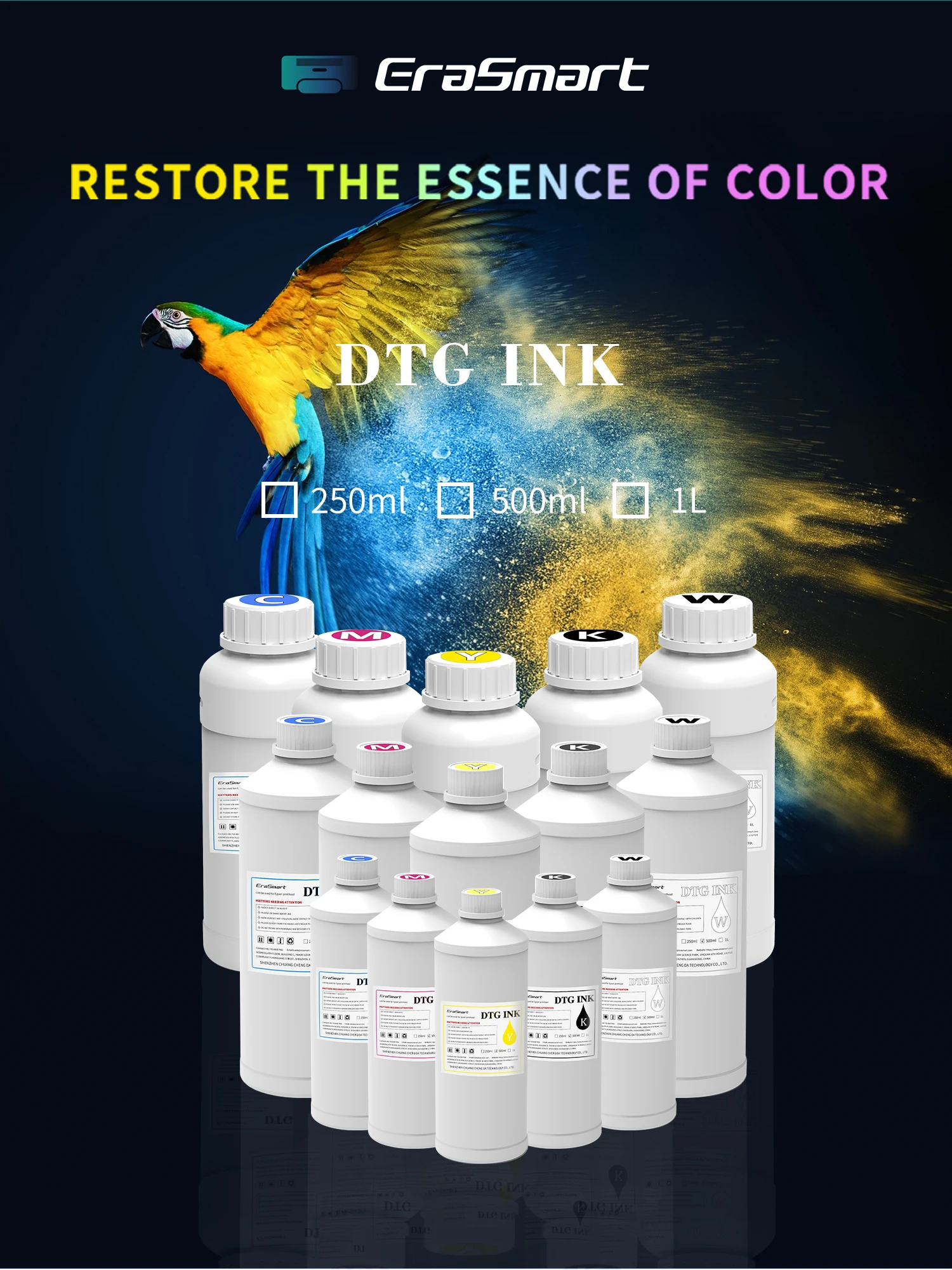 500ml Dtg Garment Ink Dtg Textile Ink Dtg Ink For T-shirt Printing ...