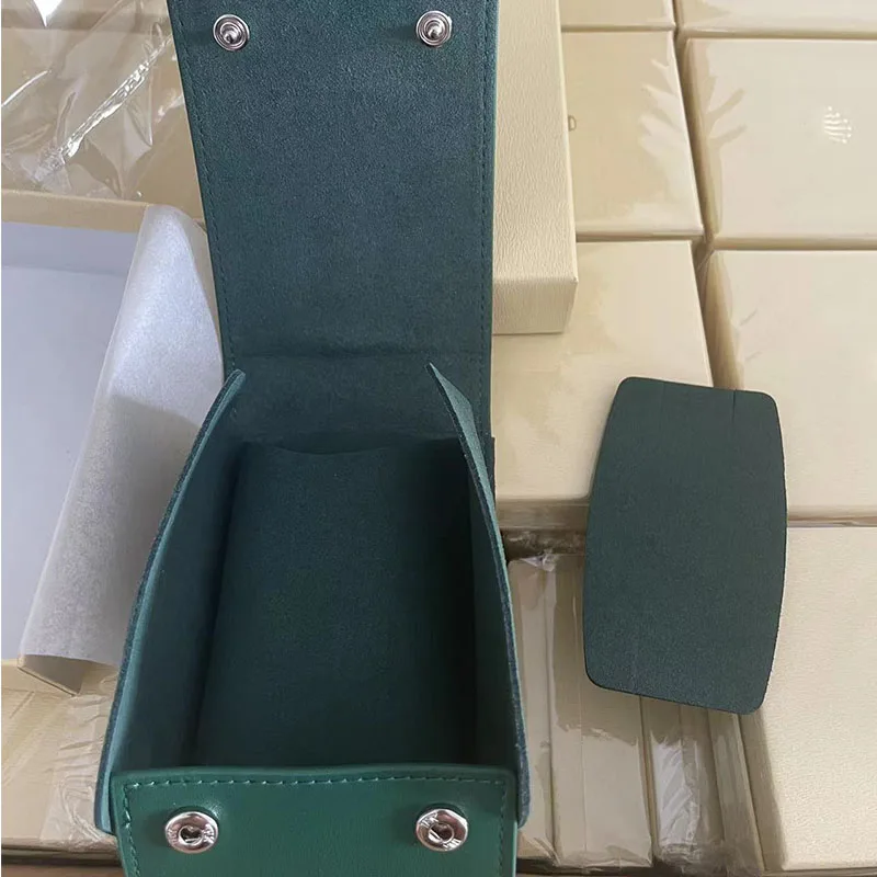 Luxury Genuine Leather Green Roll Pouch with Custom Logo
