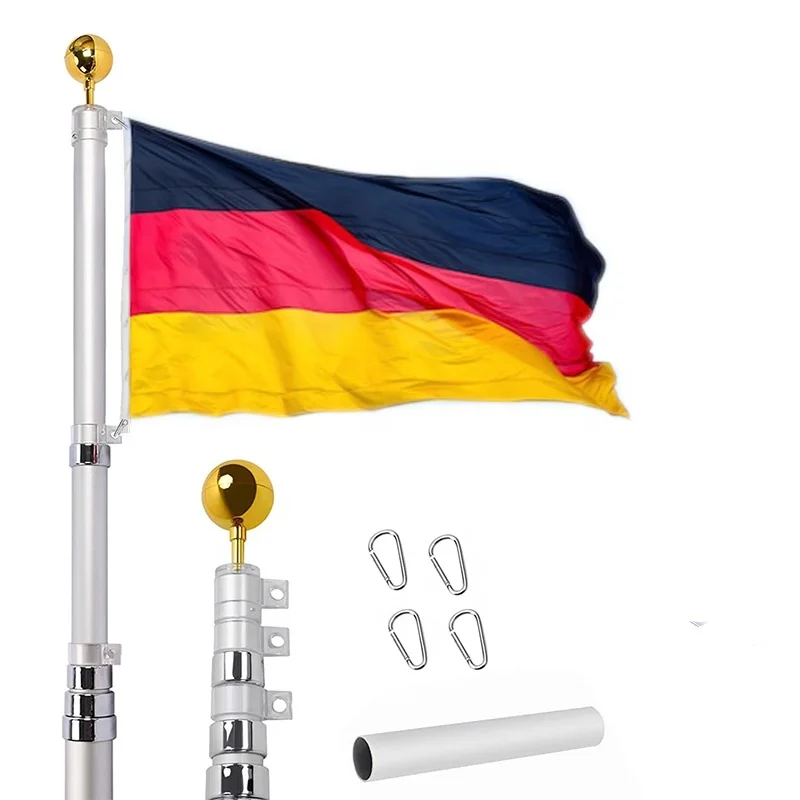 Durable 20ft Outdoor Flagpole Kit - Wind Resistant & Adjustable