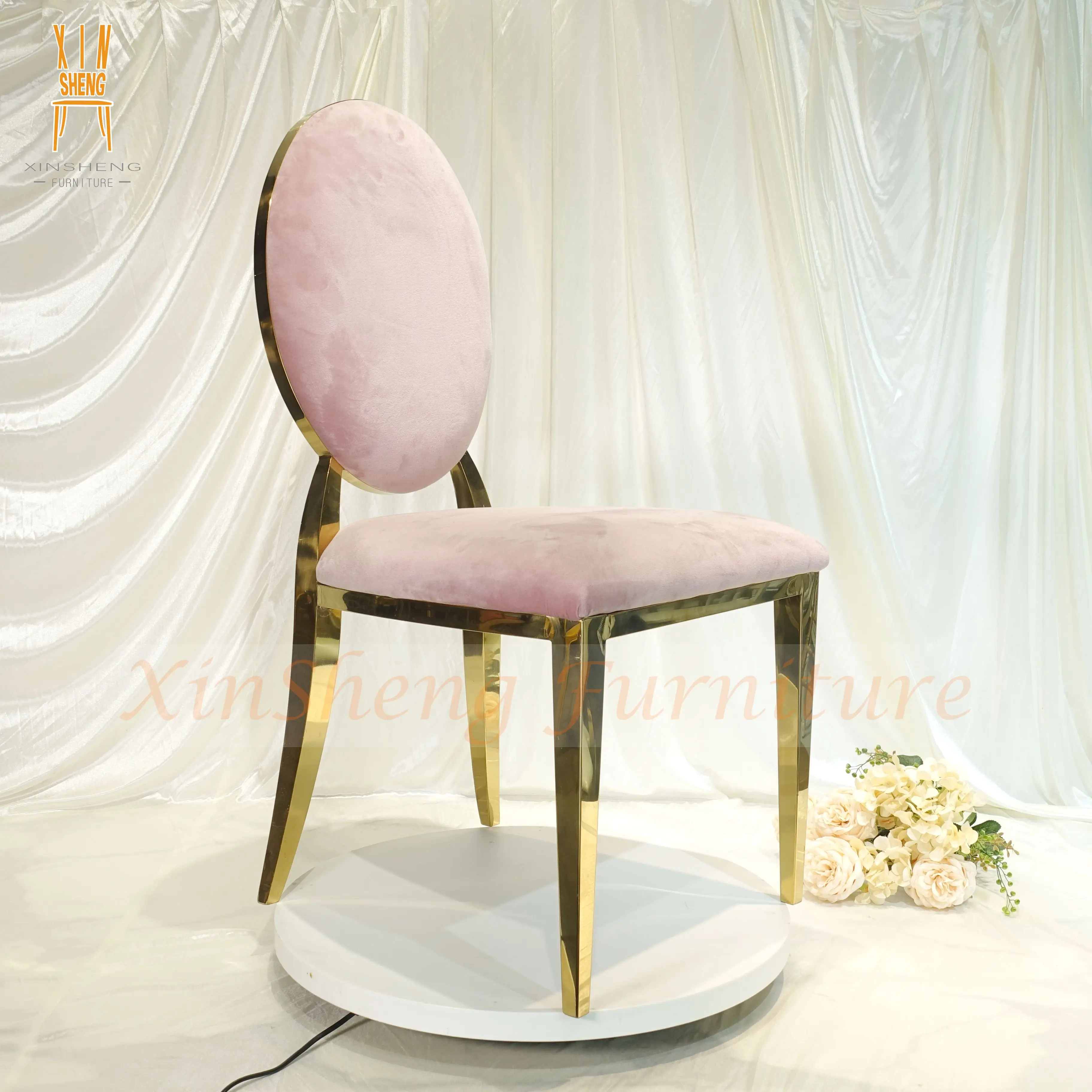 Luxury Event Round Back Design Gold Party Stainless Steel Hotel Wedding ...