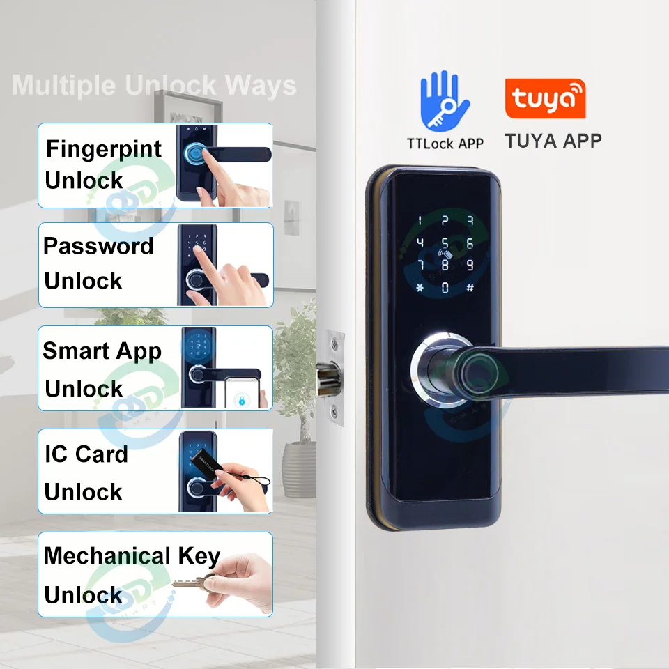 Tuya Smart Wifi Fingerprint Door Lock - Secure & Convenient
