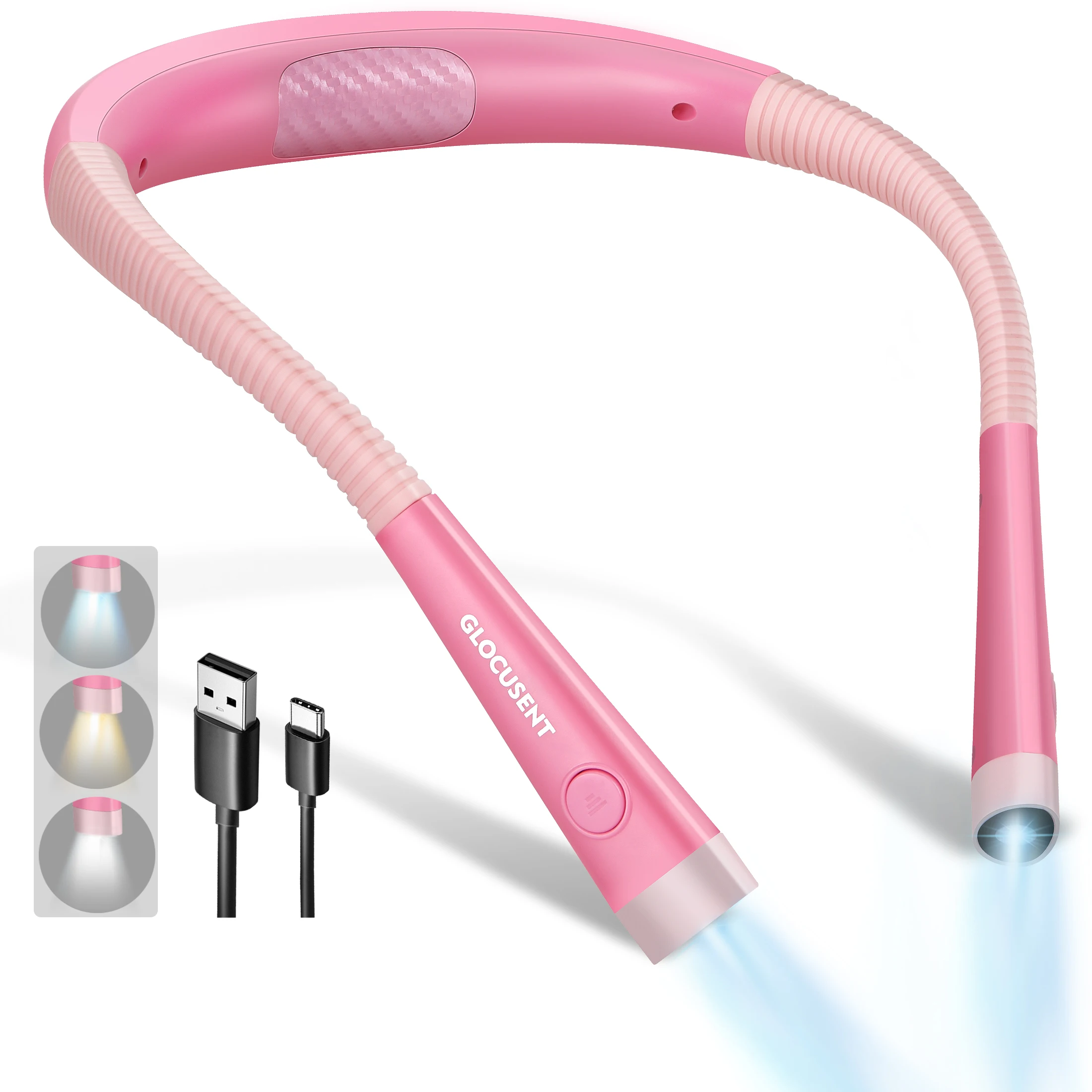 Glocusent Neck Reading Light - Portable, Flexible, and Bright