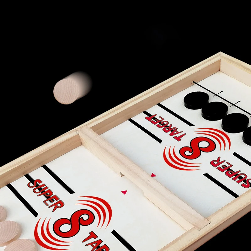 Two Player Action Game Fastrack Air Hockey Puck Game - 2 Player Wooden ...