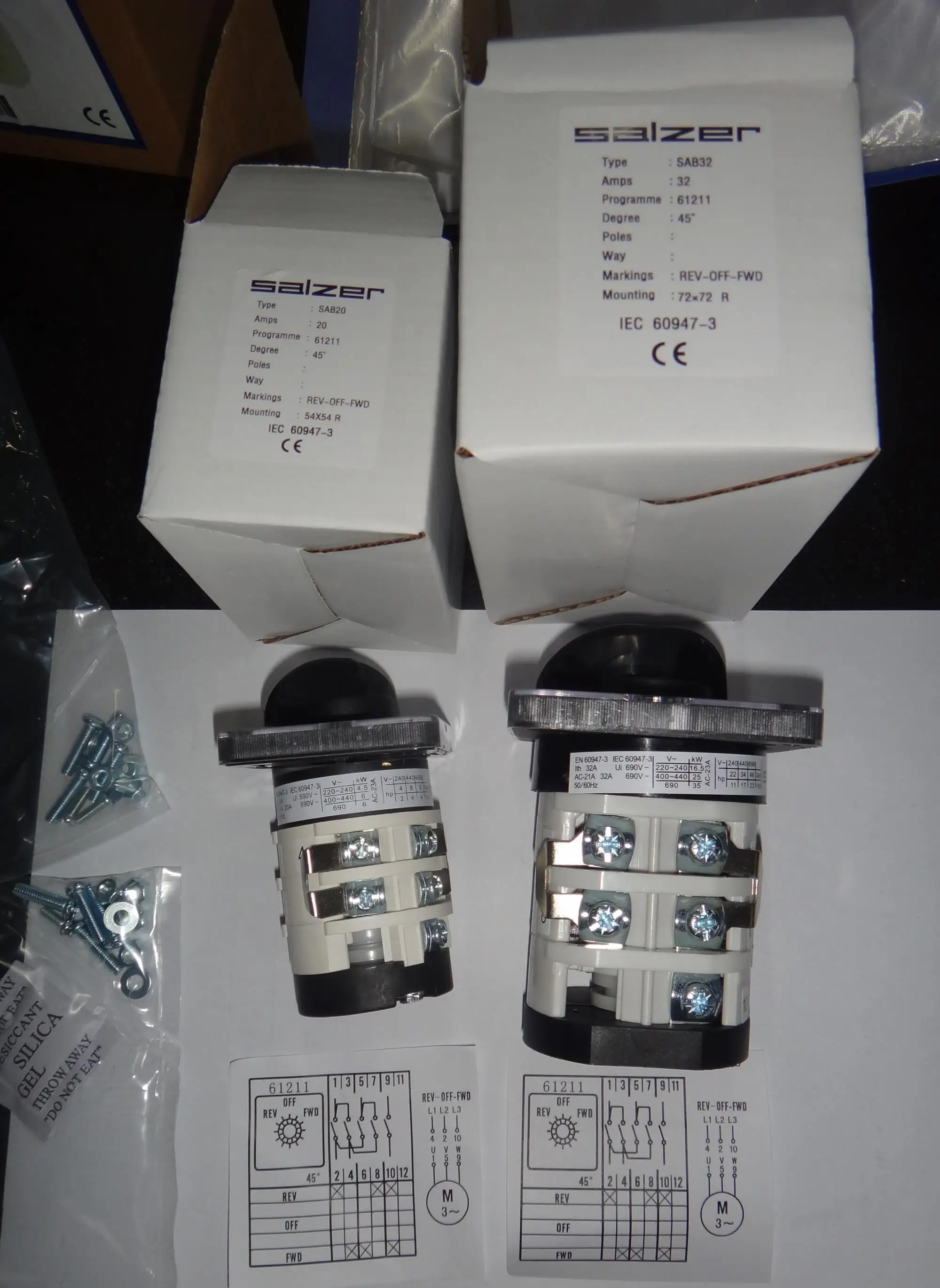 Salzer Sab16 16 Amp 1-0-2 3pole 3position 61027 Rotary Switch Cam ...