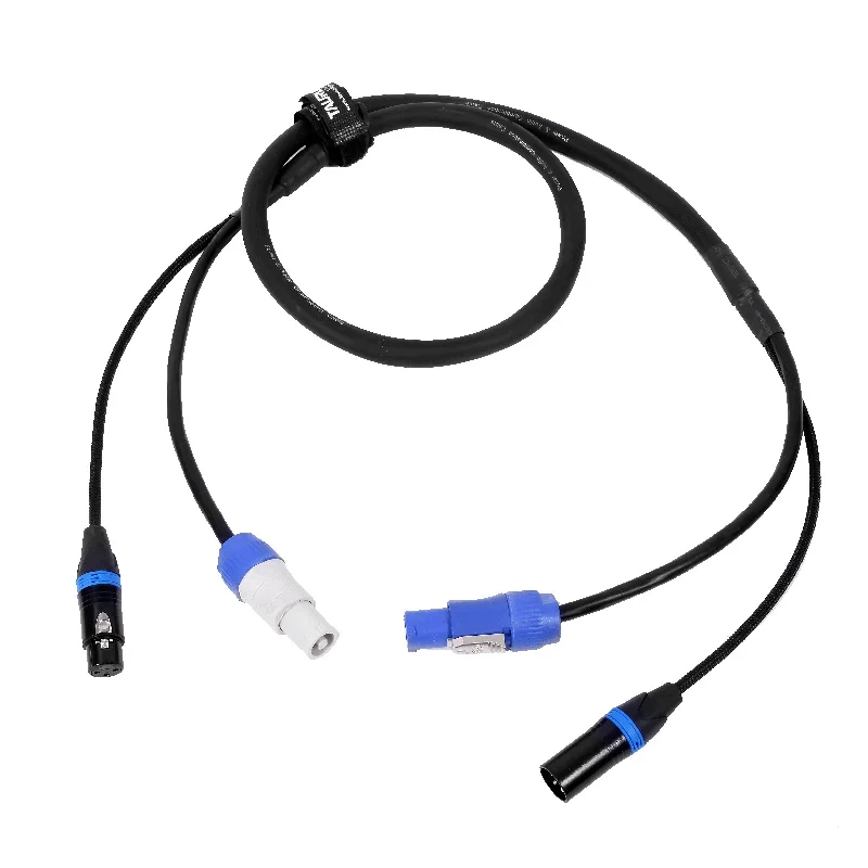 Dmx & Power 2 In 1 Hybrid Cable With Powercon Xlr Connector 3pin/5pin ...