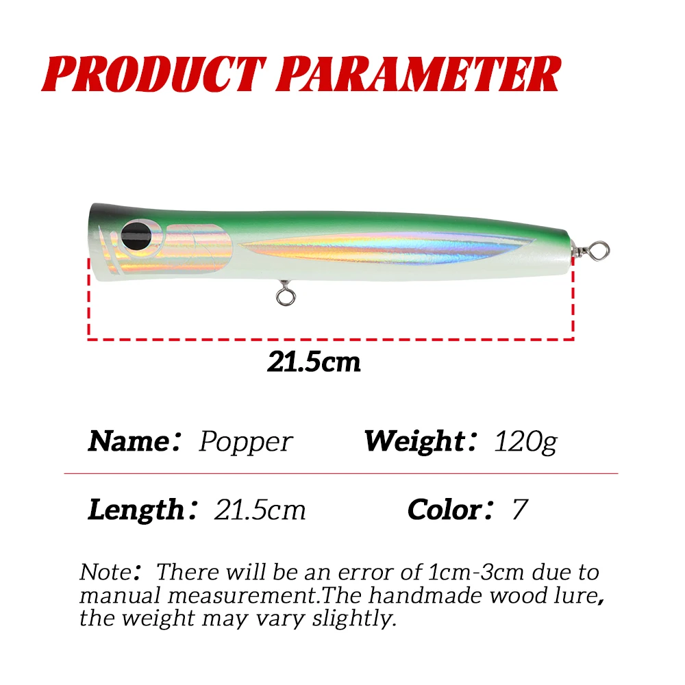 Alibaba.com: Tolure 120g Wooden Popper Lure, Fishing Stick Bait Wood ...