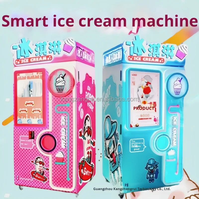 Fully Automatic Commercial Ice Cream Vending Machine Smart Scan Code ...