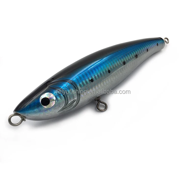 Weiyu 20cm 65g Wooden floating pencil popper lure saltwater unpainted ...