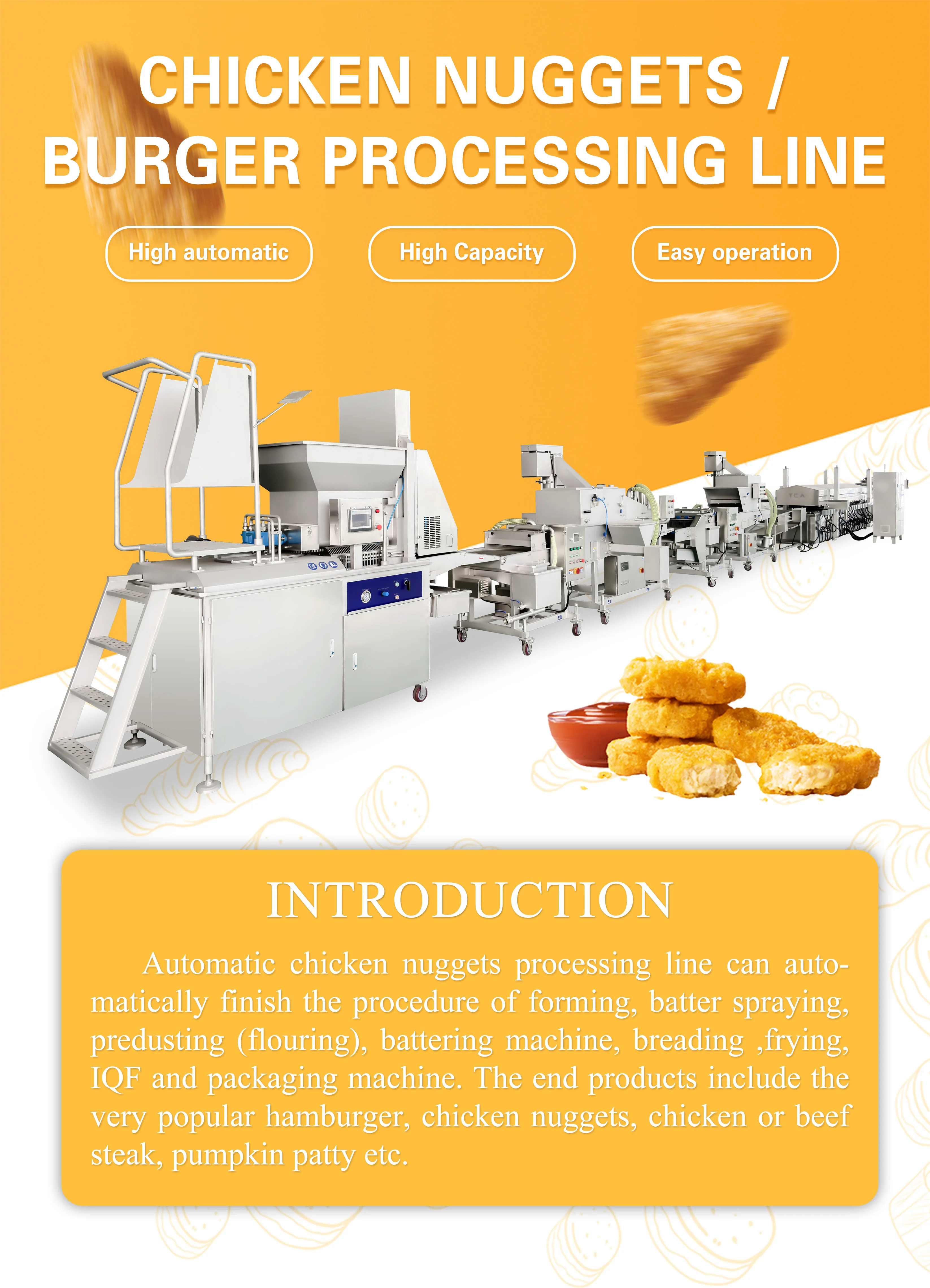 TCA Industrial Automatic Potato Hamburger Jamaican Patty Make Machine