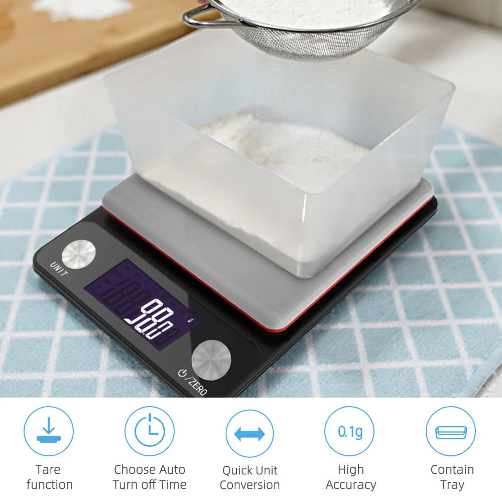 Usb 10kg 1g Large Range High Precision Kitchen Digital Food Kitchen ...