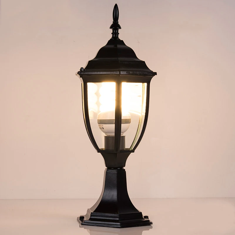 Exterior Pier Mount Lamp Outdoor Garden House Fancy Main Gate Pillar ...