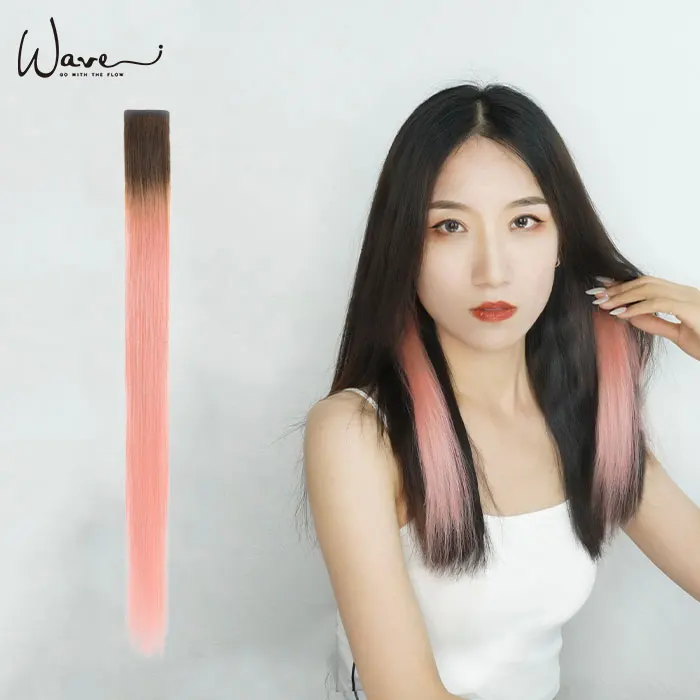 Ins Fashion New Design Ombre Highlight Clip In Hair Extension One Piece ...