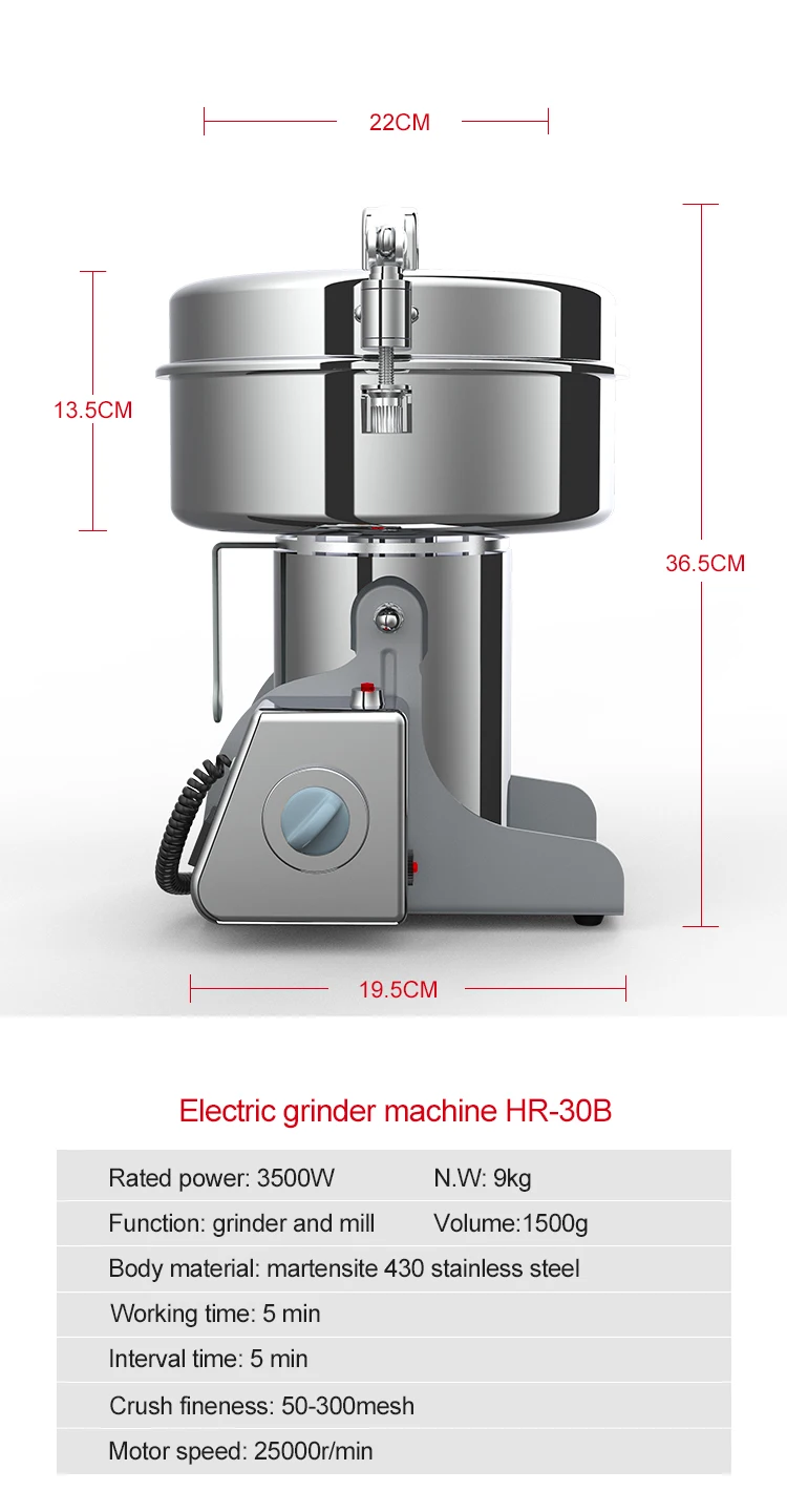 Horus 30b Stainless Steel Efficient Electric Spice Grinding Machine For ...