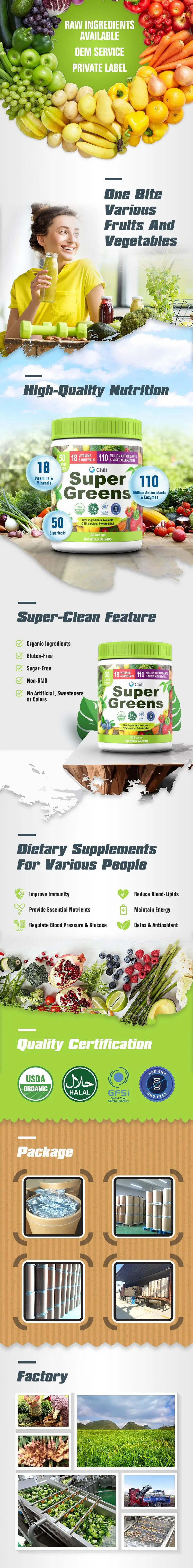 OEM Greens Powder - Superfood Nutrition Organic Superfoods