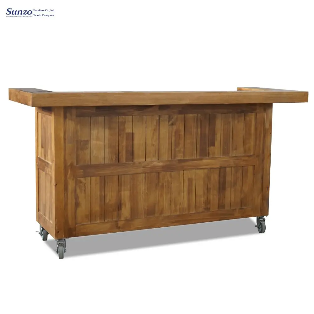 Antique Wood Bar Counter - Perfect for Restaurants & Weddings