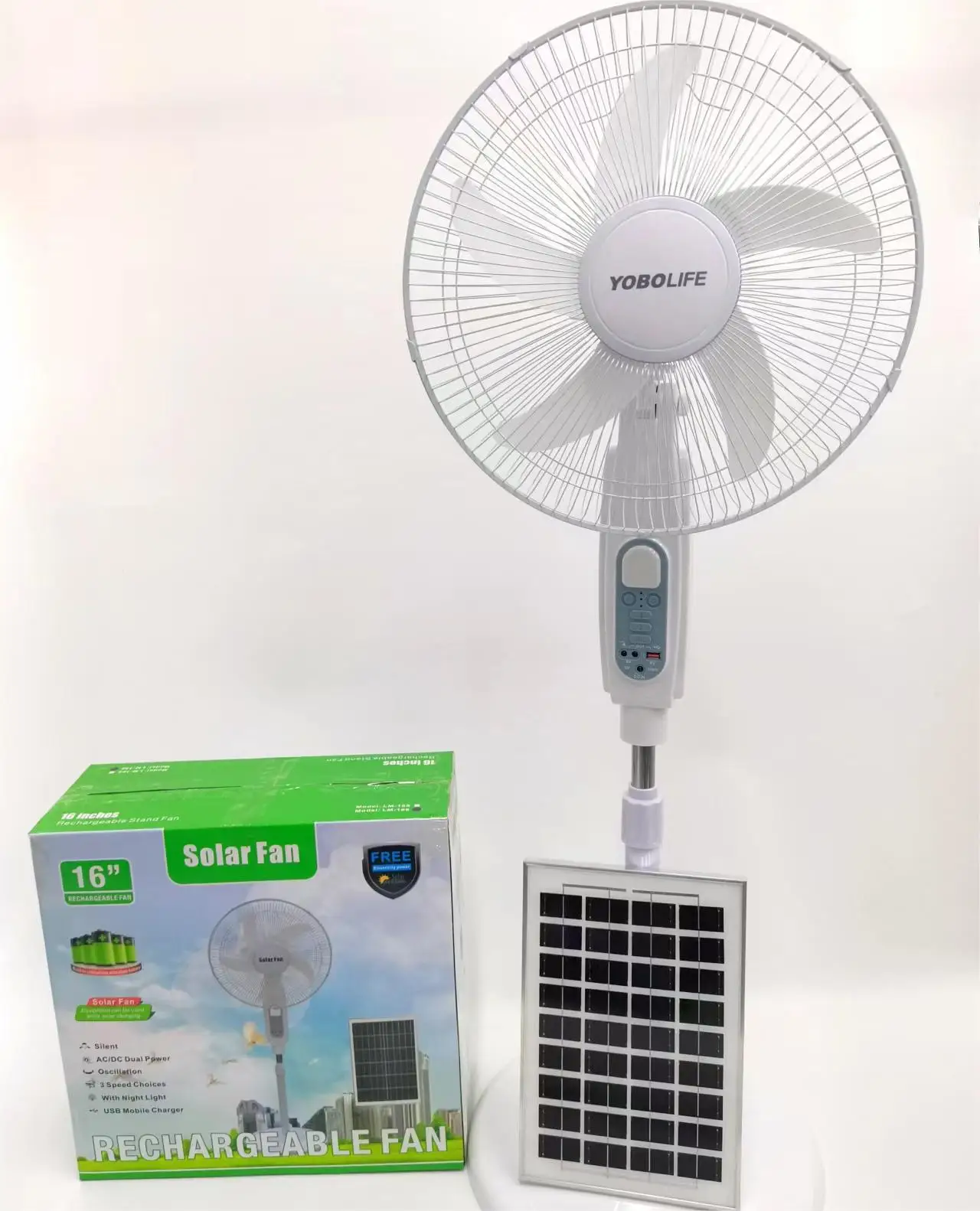 Solar Stand Fan - Efficient Cooling with Remote Control