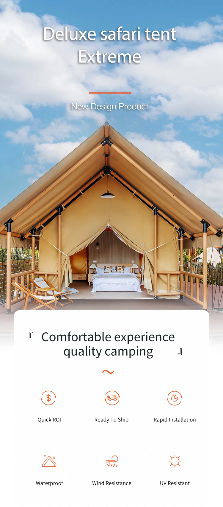Outdoor Luxury Tente Resort Lodge Eco Living Hotel Tent