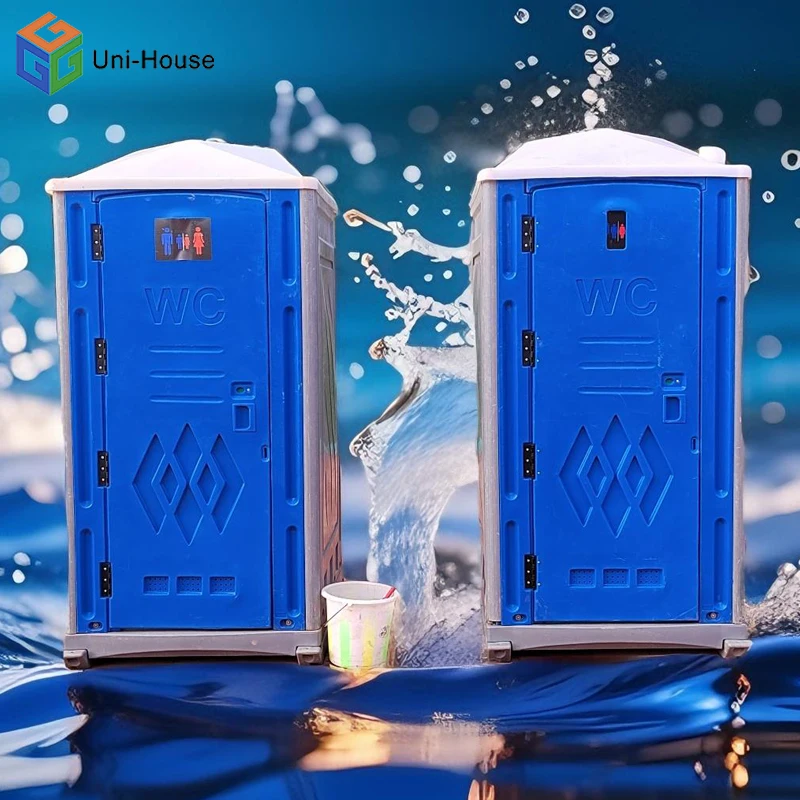 Prefabricated Toilet Wc Sanitary Cabins Luxury Blue Hdpe Plastic ...