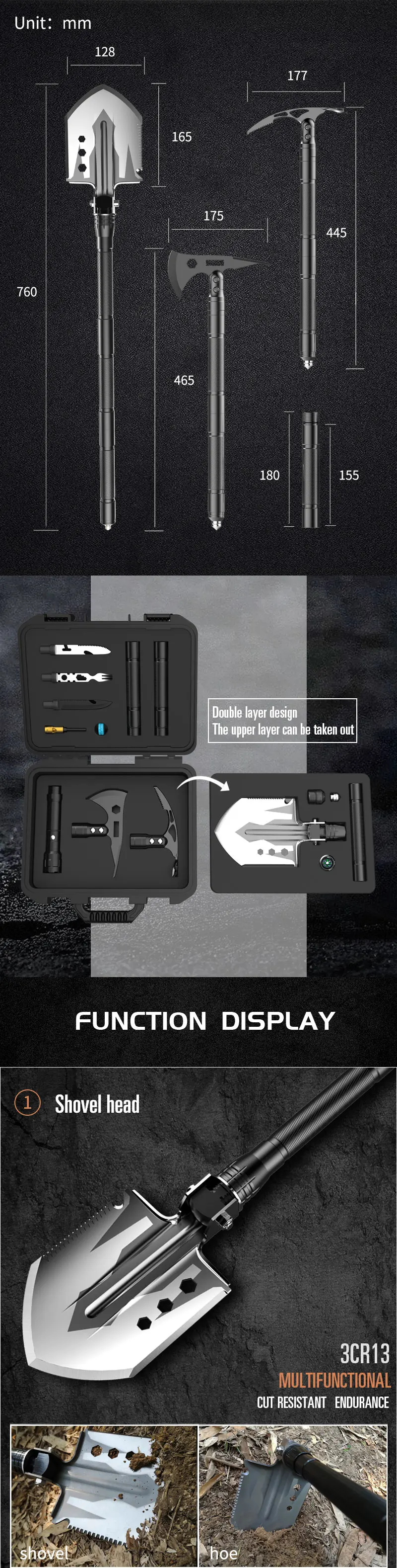 Multifunctional Survival Camping Tactical Pick Axe - Yuantoose