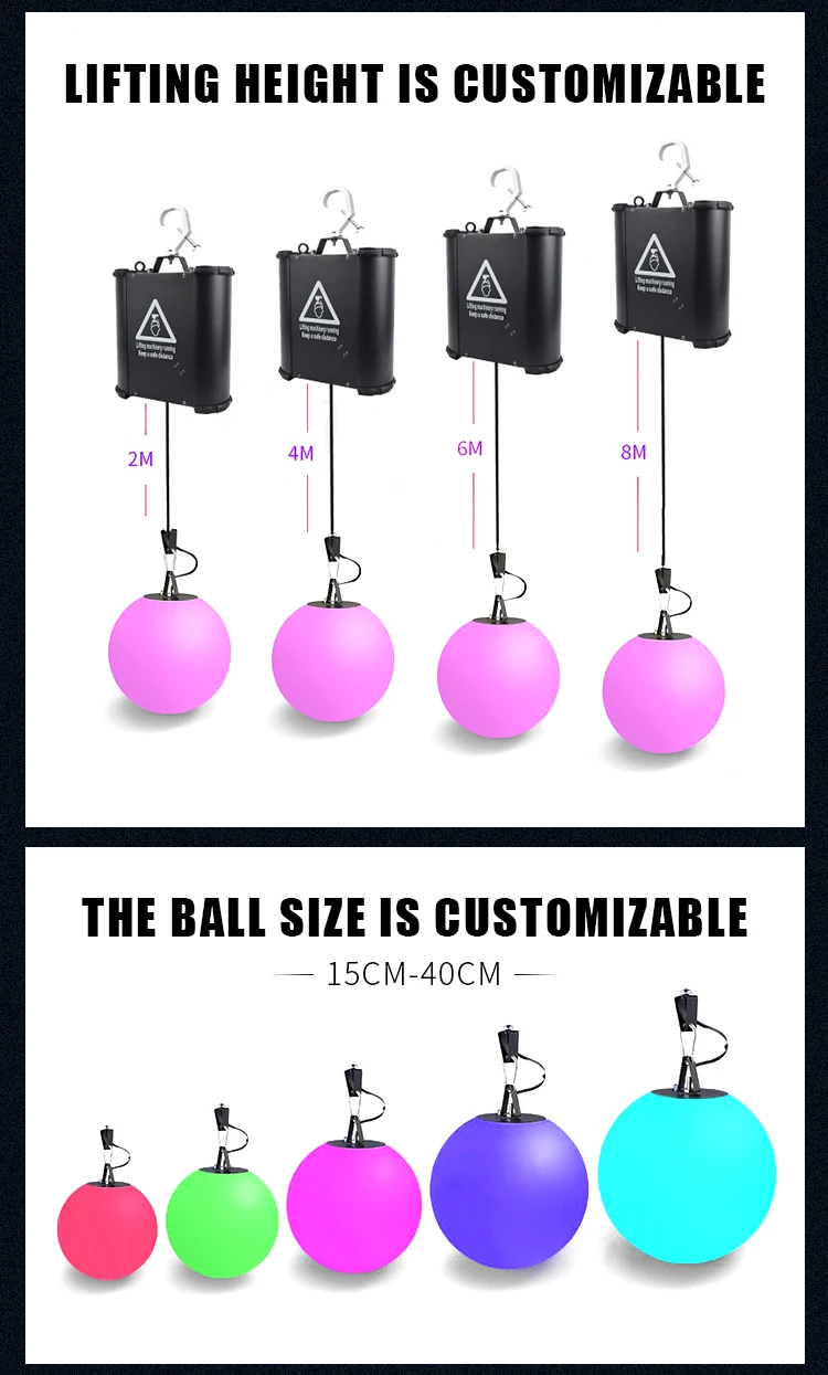 Dmx Control Winch And Kinetic Lifting Ball Light Rgb Led Kinetic Ball ...