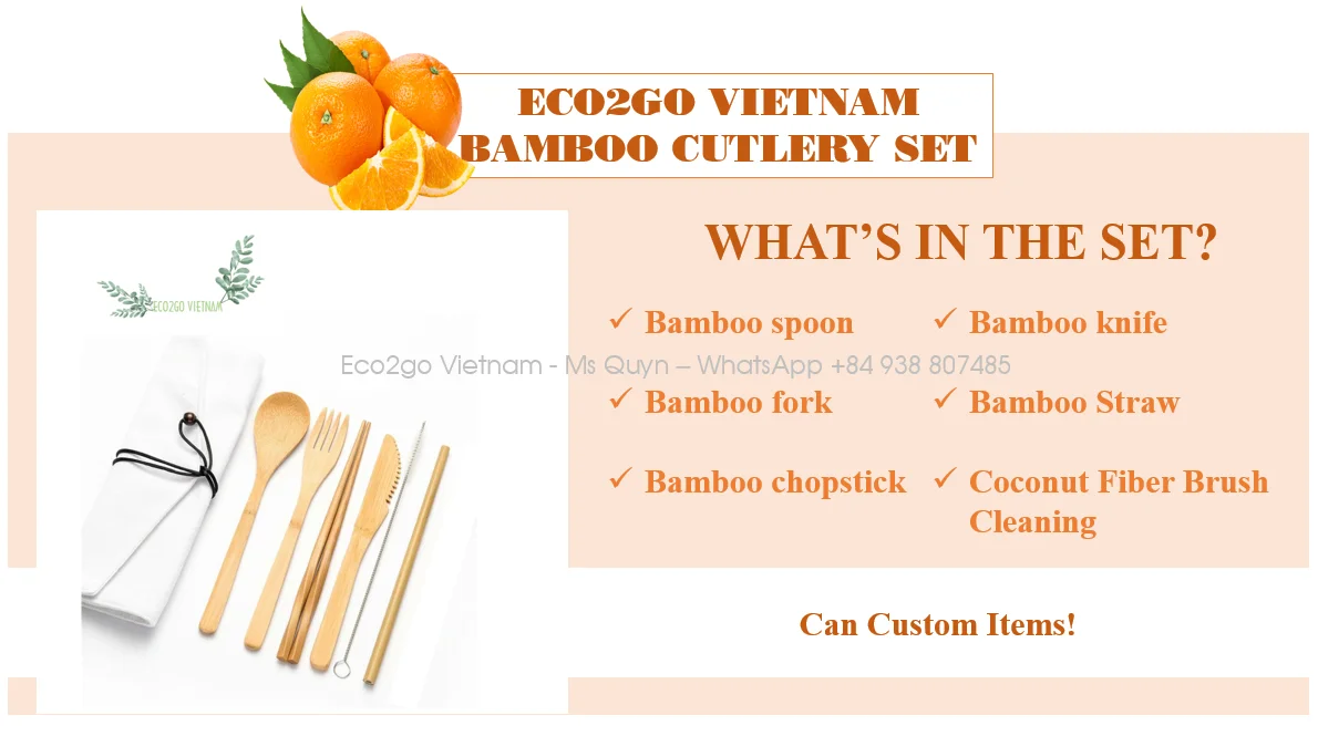 Non-toxic Eco-friendly Natural Bamboo Handle Cutlery Travel Set Free ...