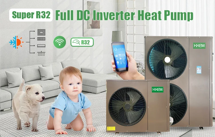 10kw 20kw 22kw R32 R410a Air To Water Heat Pump Monobloc Air Source Dc Inverter Heat Pump For ...