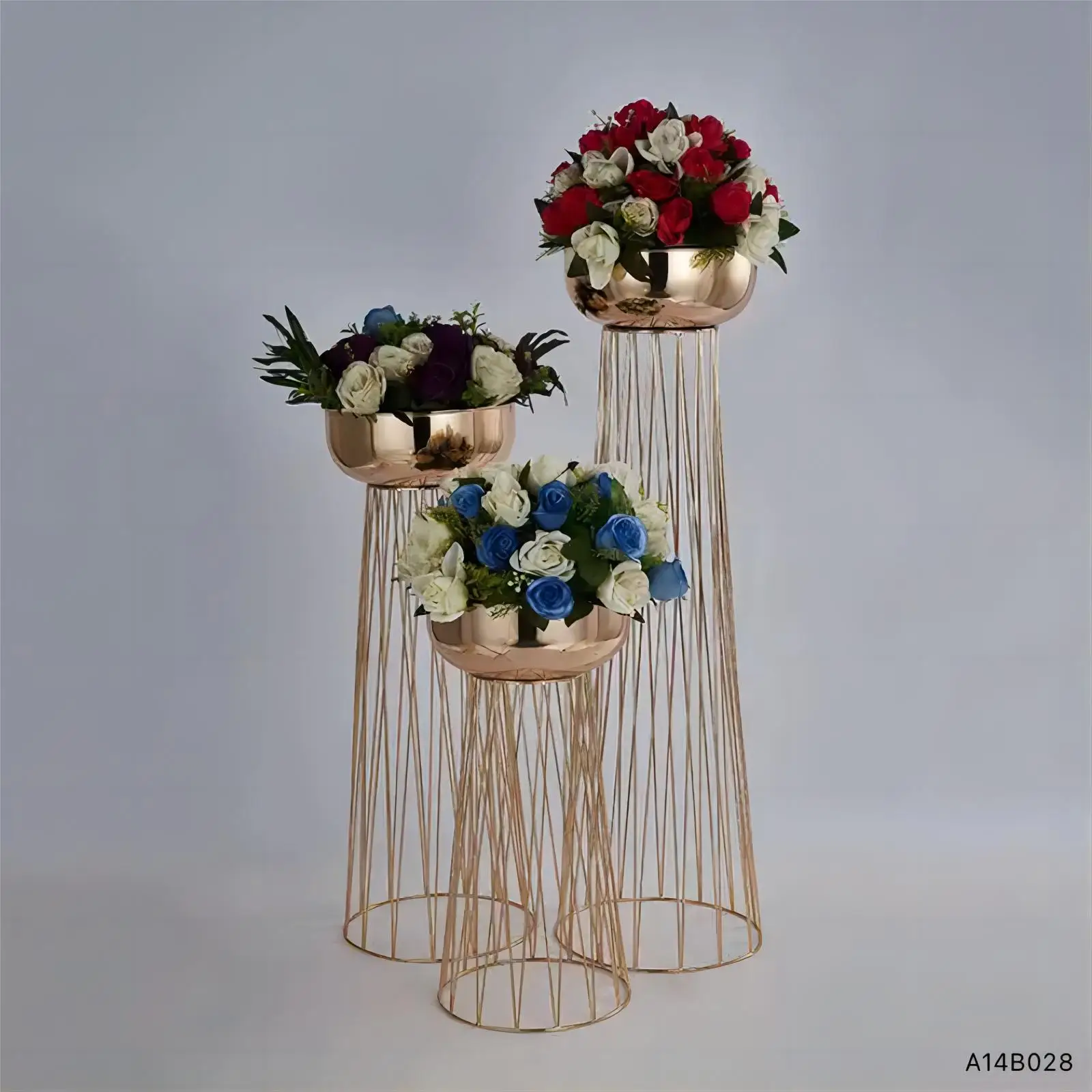 New Modern Gold Metal Banquet Party Event Flower Stand Decoration ...