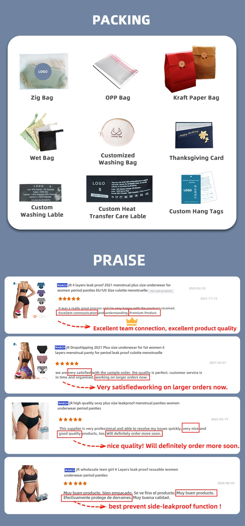 4 Layer Organic Cottonsuper Absorption Leakproof Repeatable Menstrual Panties Sanitary Pants