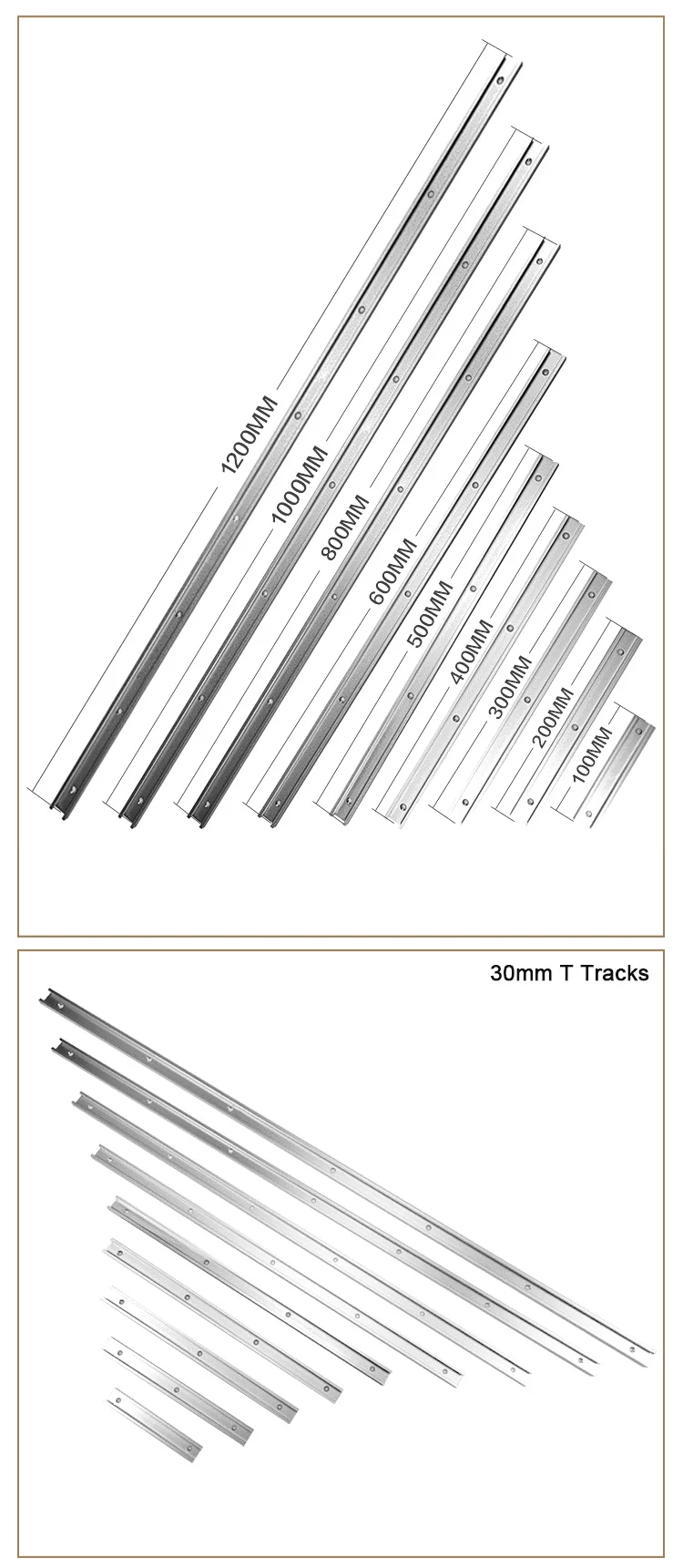 30mm Wide Aluminum T-Slot T-Track for Router Table Jig