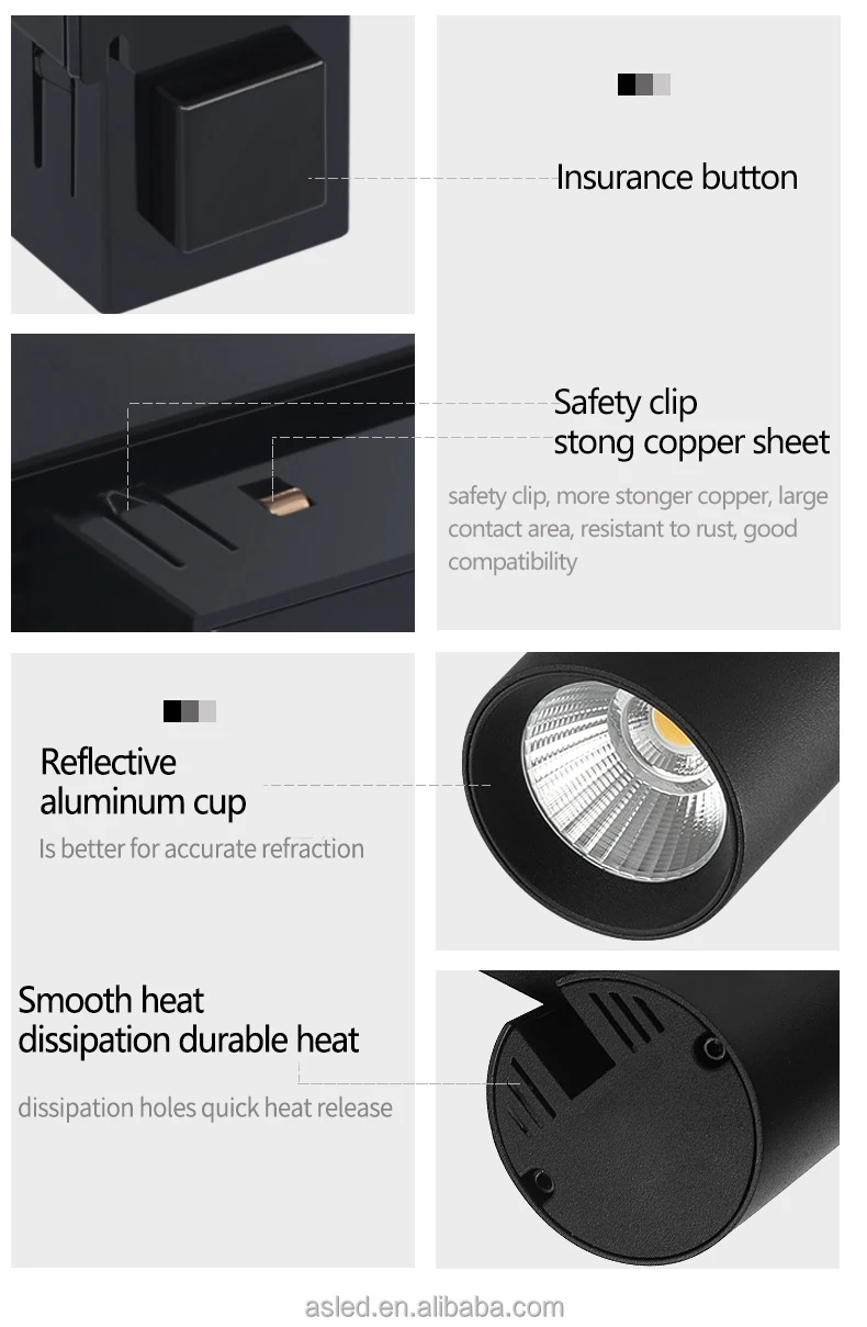 Dc48v Magnetic Track Light System Recessed Magnetic Focus Lamp Linear ...