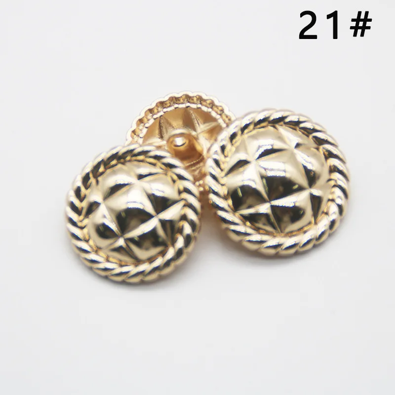 Shank Button Gold Custom Sewing Metal Zinc Alloy Plating Round ...