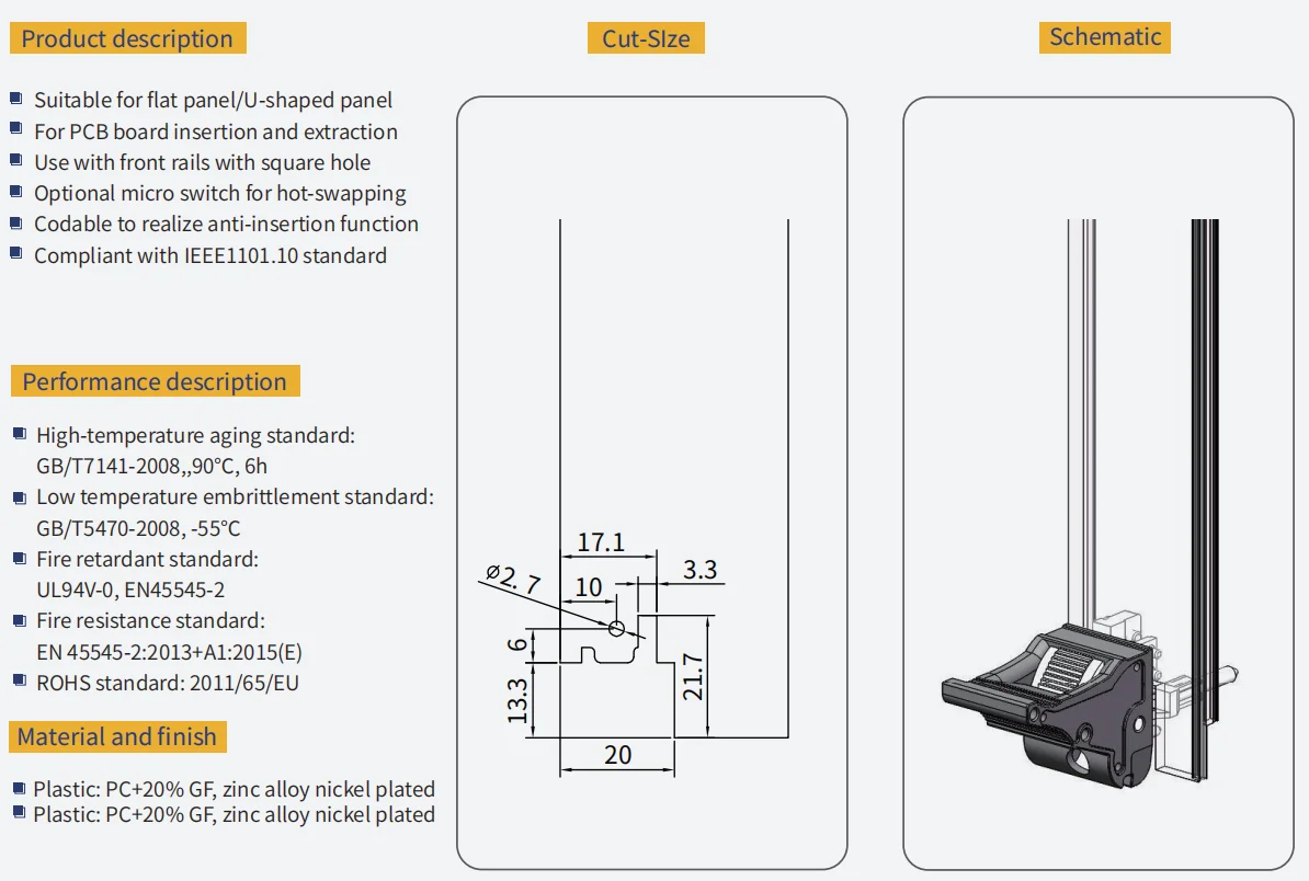 RDEKONO T19 Plastic Subrack Injector Handle Accessories Subrack 19 ...