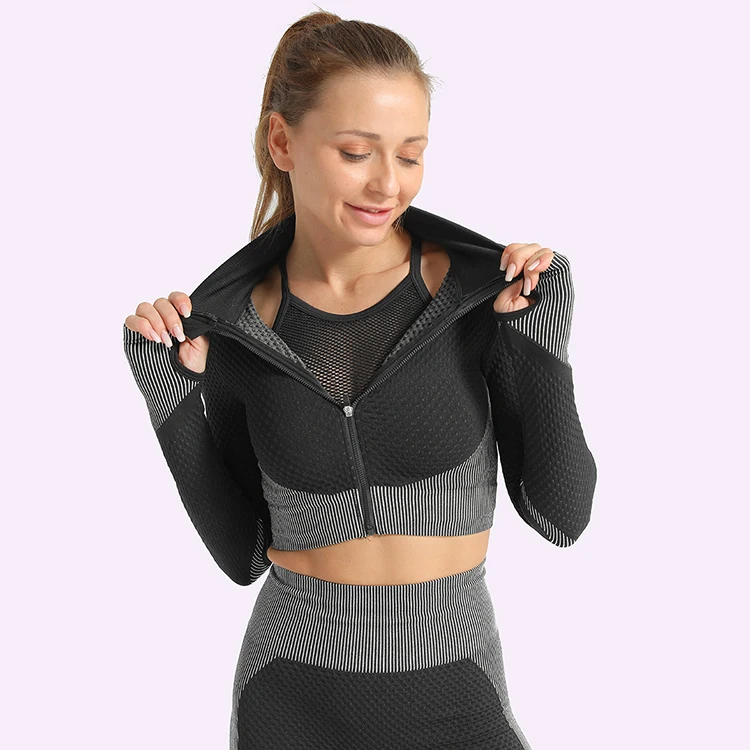 2022 New Custom Yoga Outfit Women Long Sleeve Winter Academia Gym ...