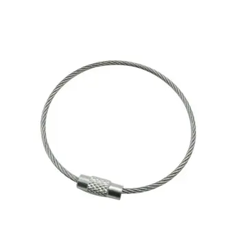 1.0mm 1.5mm 2.0mm Stainless Steel Cable Wire Rope Key Rings For Hanging ...