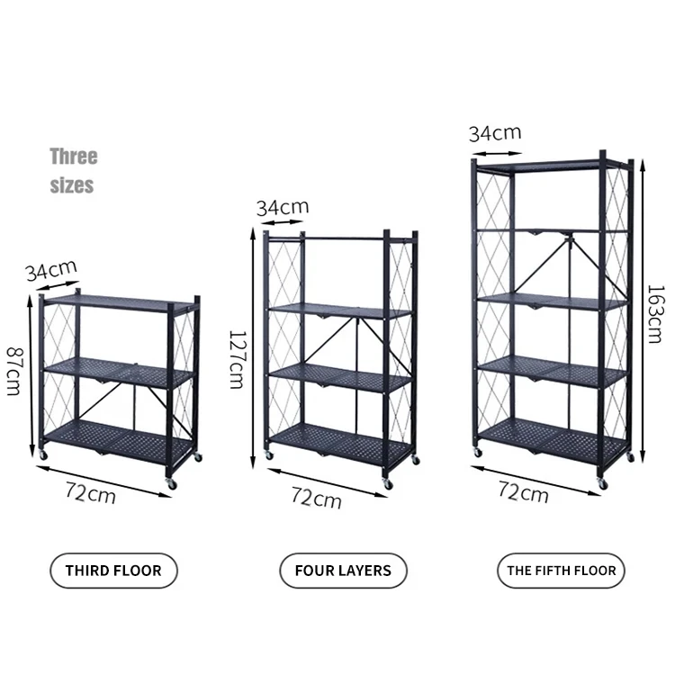 Modern Foldable Metal Storage Shelves & Units / Metal Kitchen Shelves 5 ...
