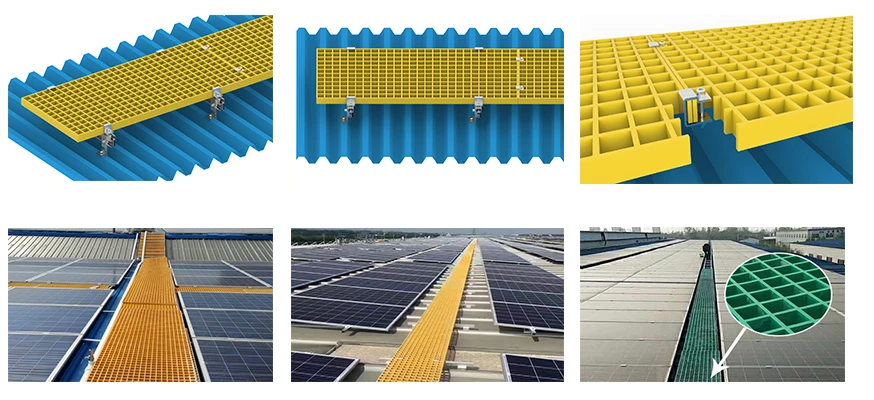 Solar Roof Mount FRP Walkway - Easy PV Installation